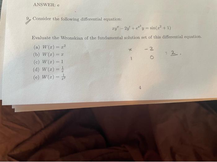 10 A Second Order Linear Differential Equation Has A