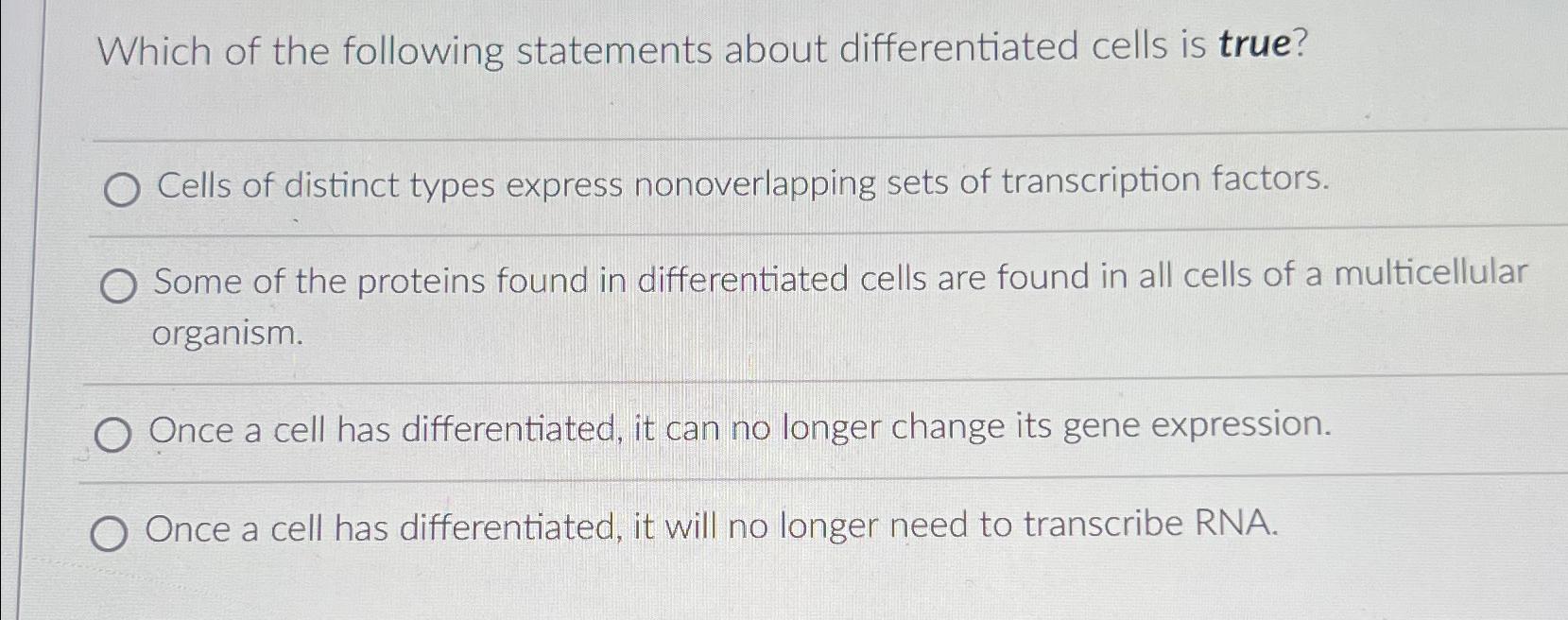 Solved Which of the following statements about | Chegg.com