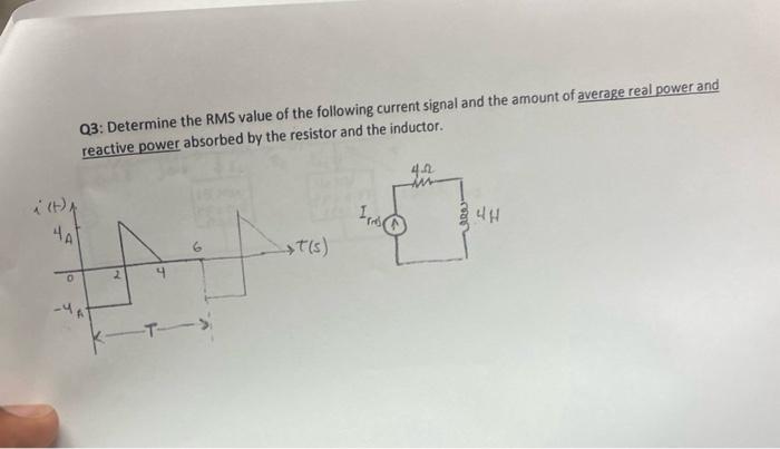 Solved Q3: Determine the RMS value of the following current | Chegg.com