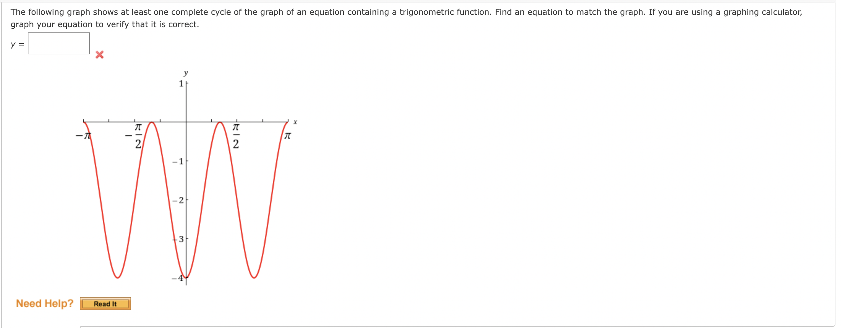 Solved The following graph shows at least one complete cycle | Chegg.com