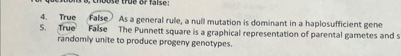 Solved True False As a general rule, a null mutation is | Chegg.com