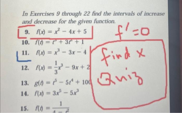 Solved In Exercises 9 through 22 find the intervals of | Chegg.com
