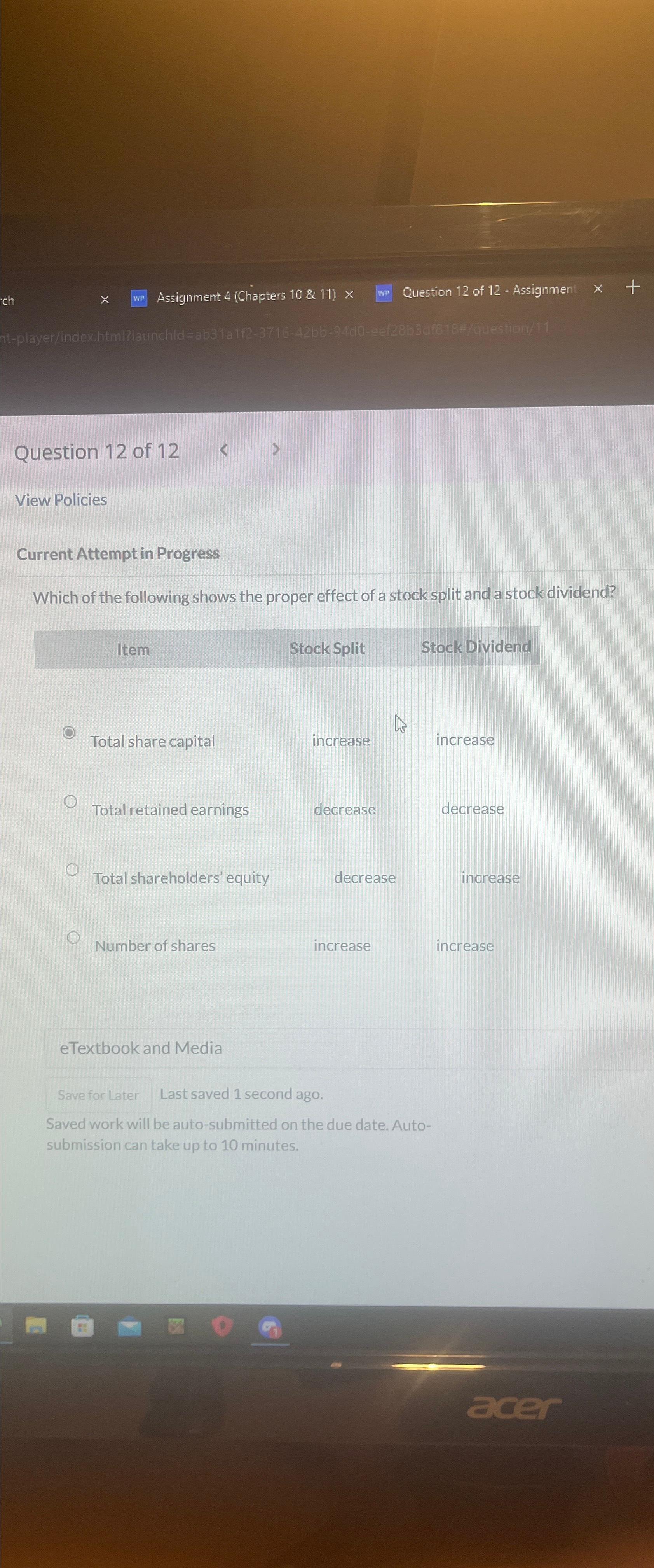 Solved Question 12 ﻿of 12View PoliciesCurrent Attempt in | Chegg.com