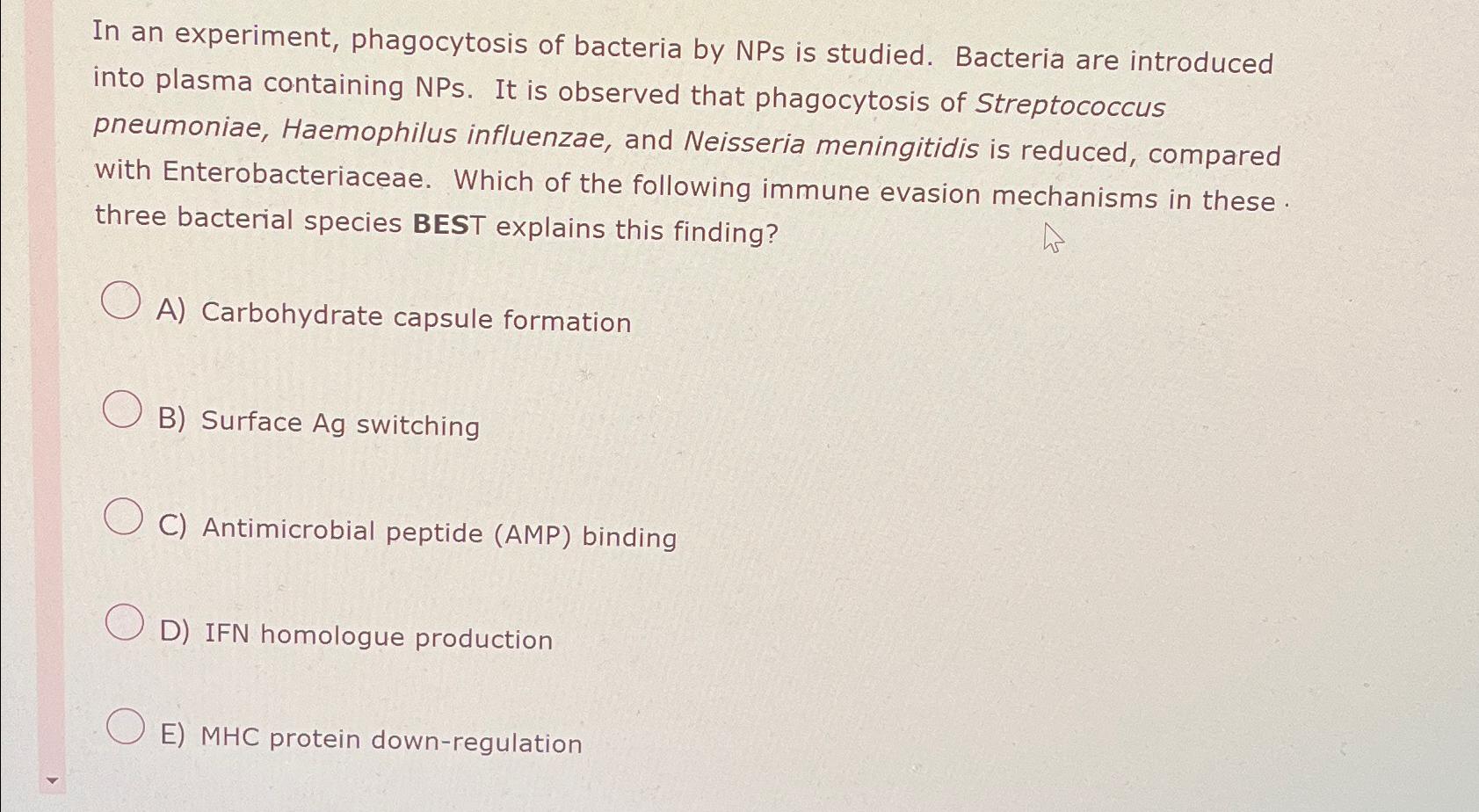 Solved In an experiment, phagocytosis of bacteria by NPs is | Chegg.com