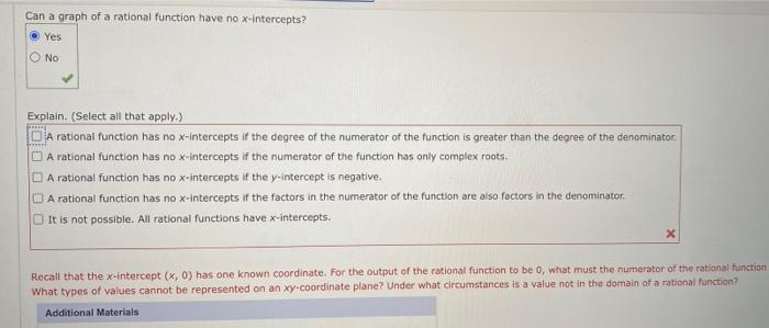 Solved Can a graph of a rational function have no | Chegg.com