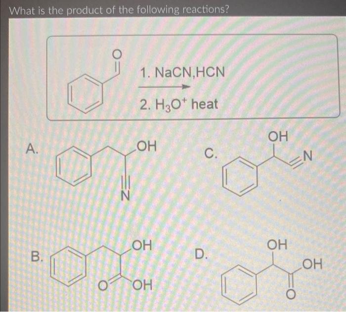 Solved What is the product of the following reactions? 1. | Chegg.com