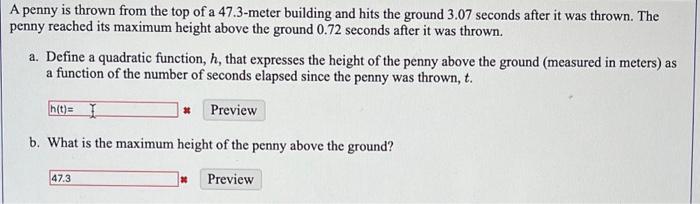A penny is thrown from the top of a 47.3-meter | Chegg.com