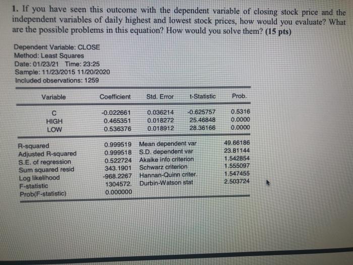 Solved 1. If you have seen this outcome with the dependent | Chegg.com