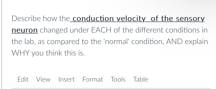 Solved Describe how the conduction velocity of the sensory | Chegg.com