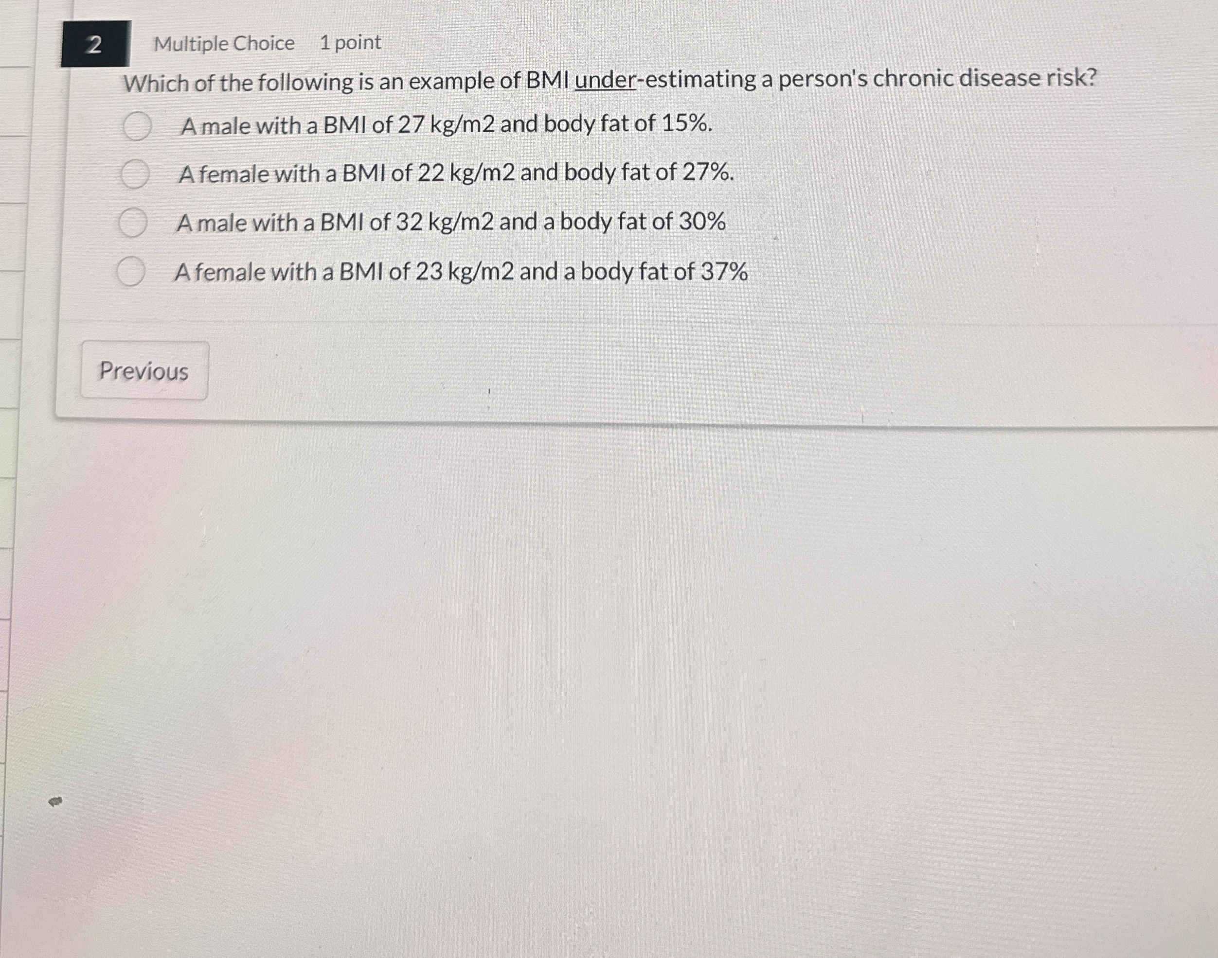 High Quality SOLUTION 2Multiple Choice1 ﻿pointWhich of the following is an | Chegg.com
