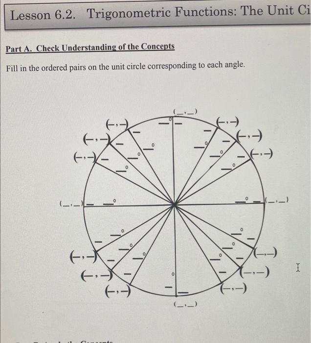 Solved Lesson 6.2. Trigonometric Functions: The Unit Ci Part | Chegg.com