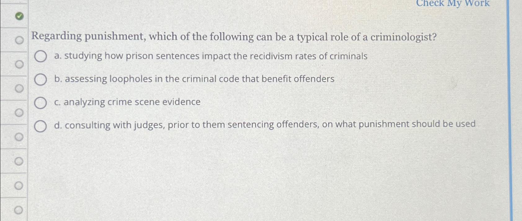 Solved Regarding punishment, which of the following can be a | Chegg.com