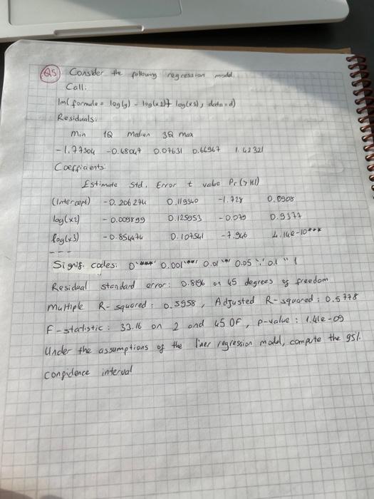 Solved Min (25) Consider the following regression model | Chegg.com