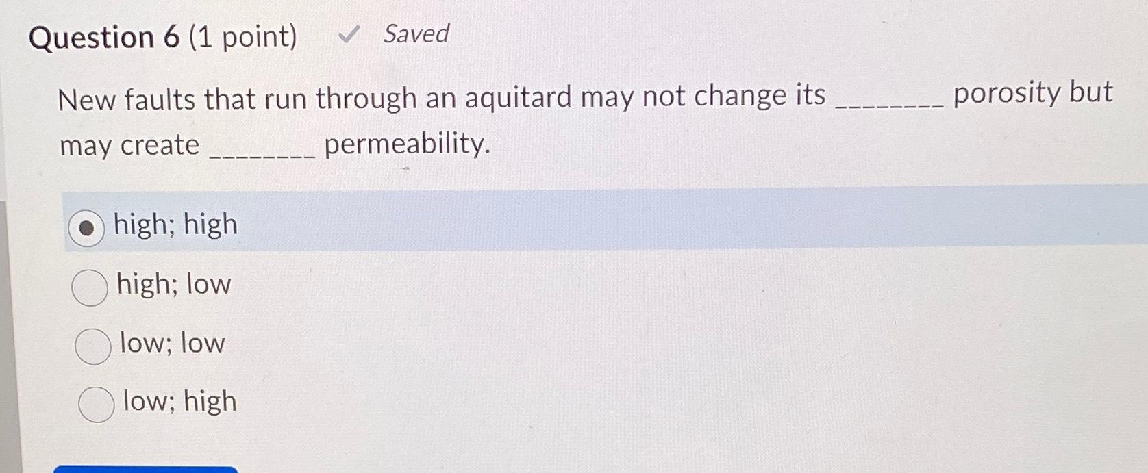 Solved Question 6 (1 ﻿point) ﻿SavedNew faults that run | Chegg.com