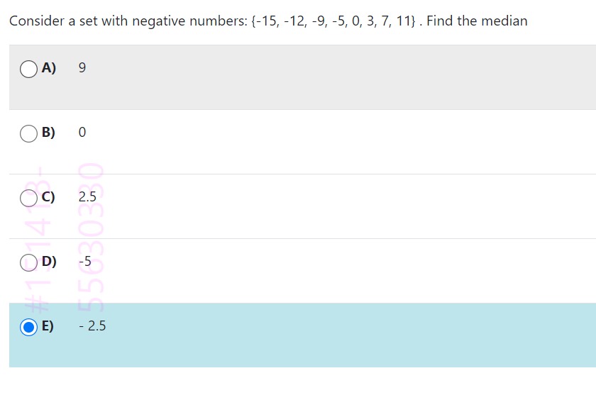 Solved Consider a set with negative numbers: | Chegg.com