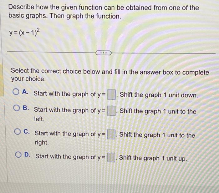 Solved Describe how the given function can be obtained from | Chegg.com
