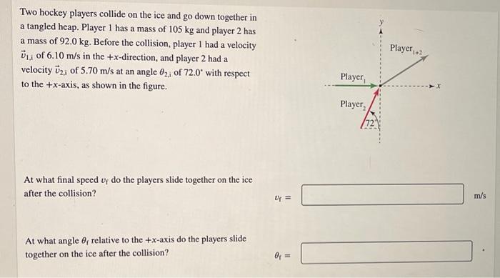 Solved Two hockey players collide on the ice and go down | Chegg.com
