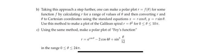 Solved Exercise 3.2: Curve plotting Although the plot | Chegg.com