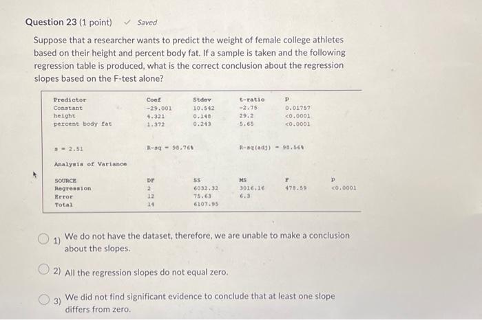 Solved Suppose that a researcher wants to predict the weight | Chegg.com