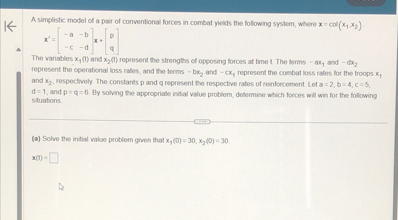 Solved A simplistic model of a pair of conventional forces | Chegg.com