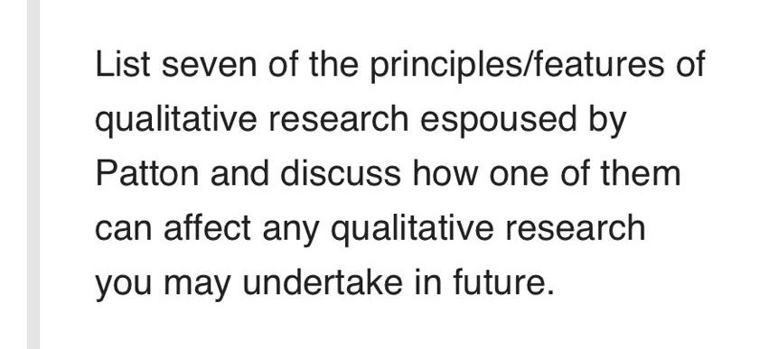 Solved List seven of the principles/features of qualitative | Chegg.com
