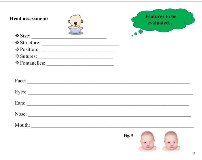 Solved Head assessment: Features to be evaluated... Size: | Chegg.com
