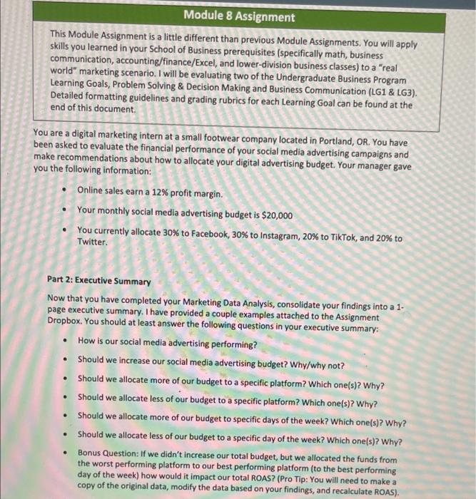 Module 8 Assignment This Module Assignment is a | Chegg.com