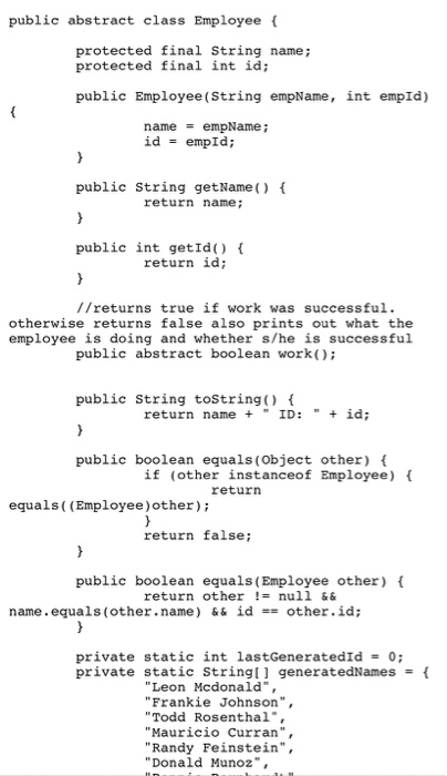 Employees In this homework, you will implement an | Chegg.com