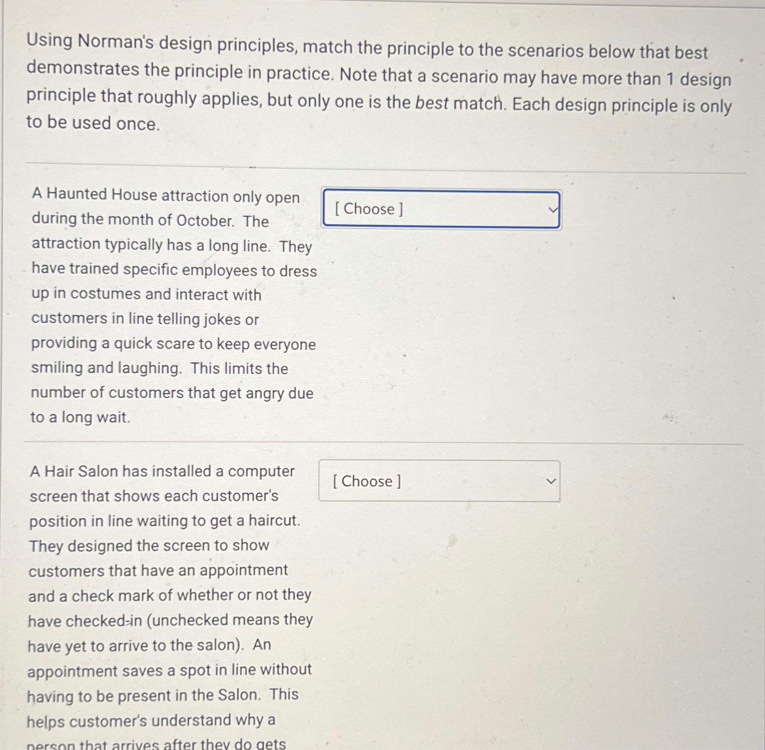 Solved Using Norman's design principles, match the principle | Chegg.com