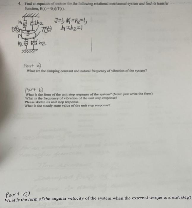 Solved 4. Find an equation of motion for the following | Chegg.com