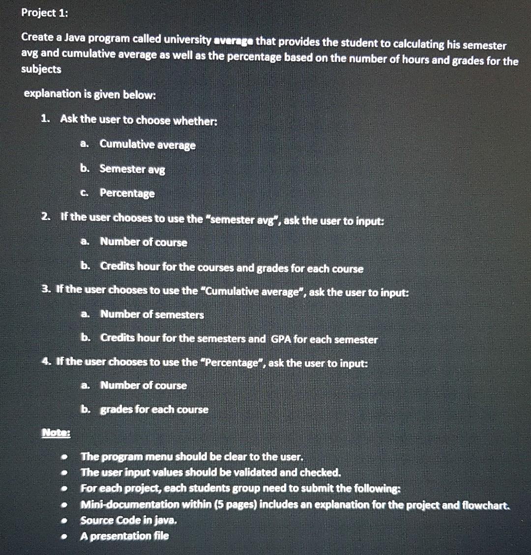 Solved Project 1: Create a Java program called university | Chegg.com