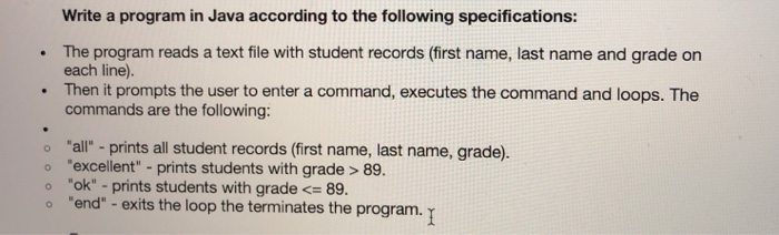 Solved Write a program in Java according to the following | Chegg.com