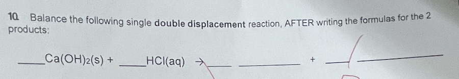Solved Balance the following single double displacement | Chegg.com