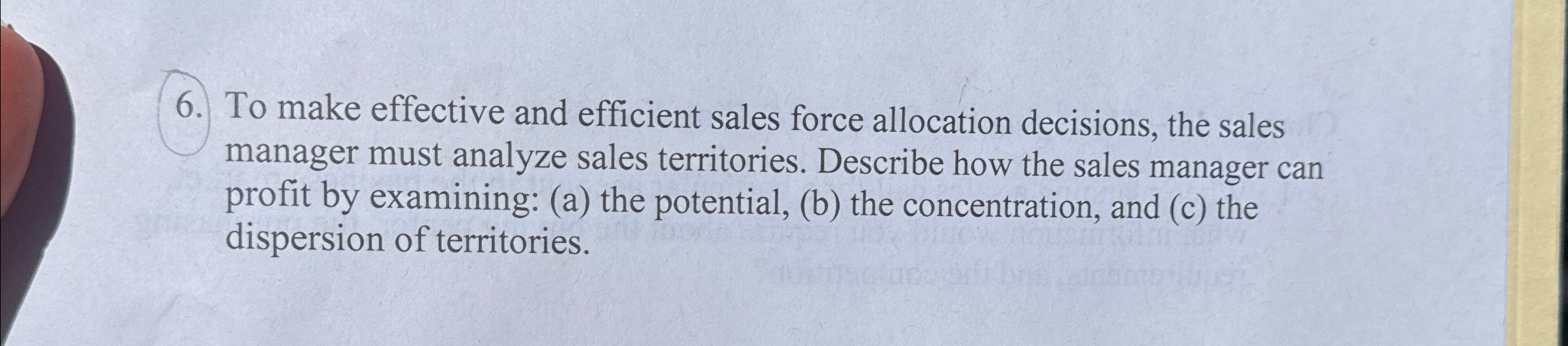 Solved To make effective and efficient sales force | Chegg.com