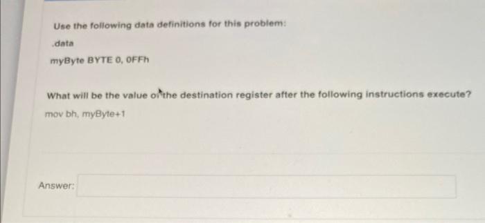 Solved Use the following data definitions for this problem: | Chegg.com