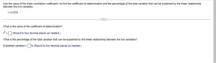 [solved] Use The Value Of The Linear Correlation Coefficie