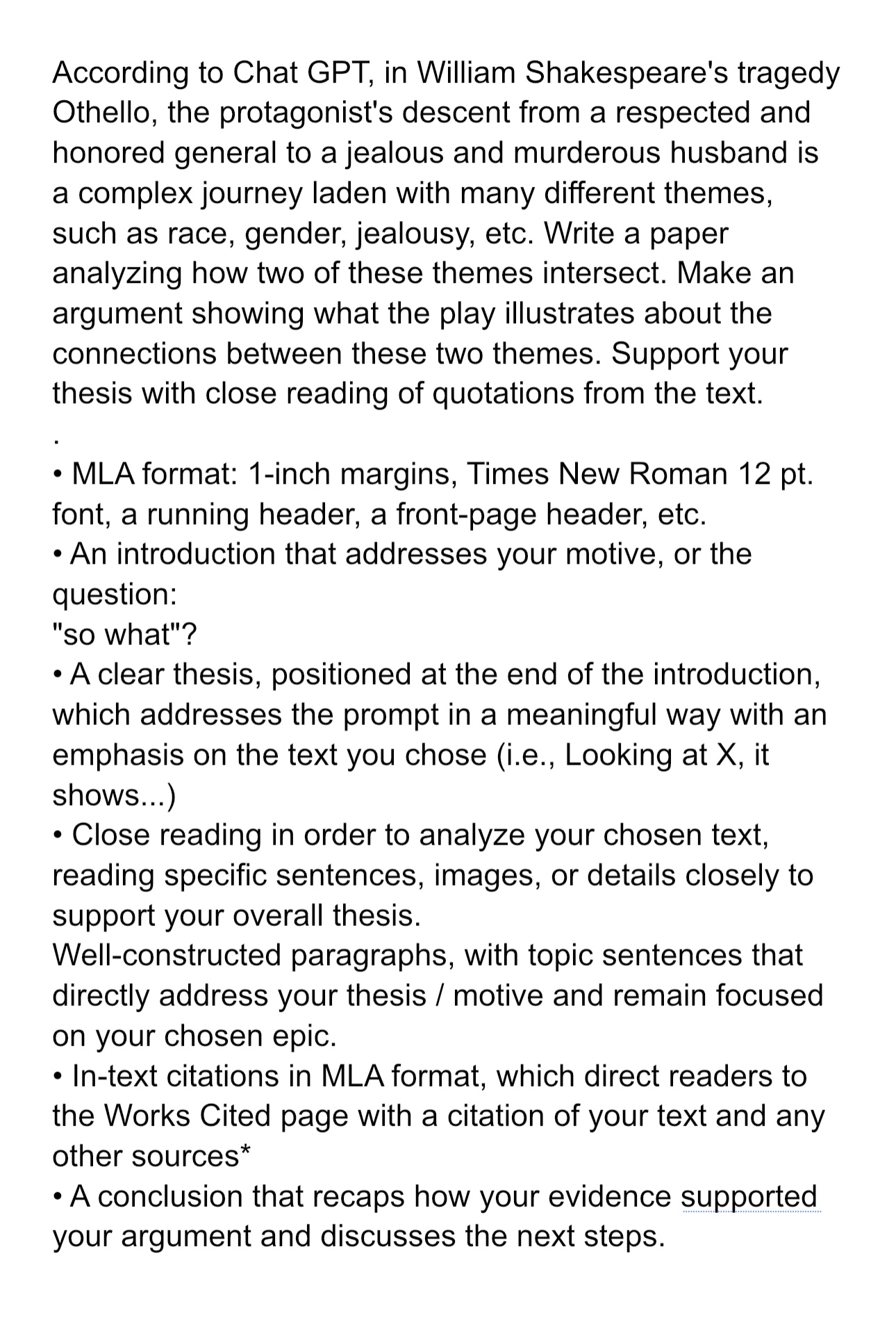 Solved According to Chat GPT, ﻿in William Shakespeare's | Chegg.com