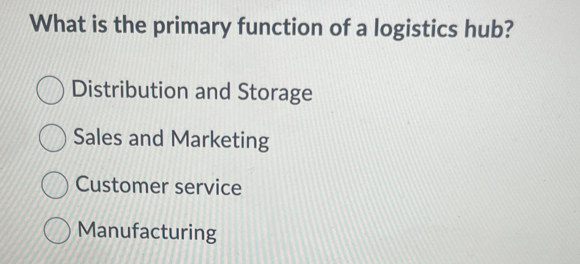 Solved What is the primary function of a logistics | Chegg.com