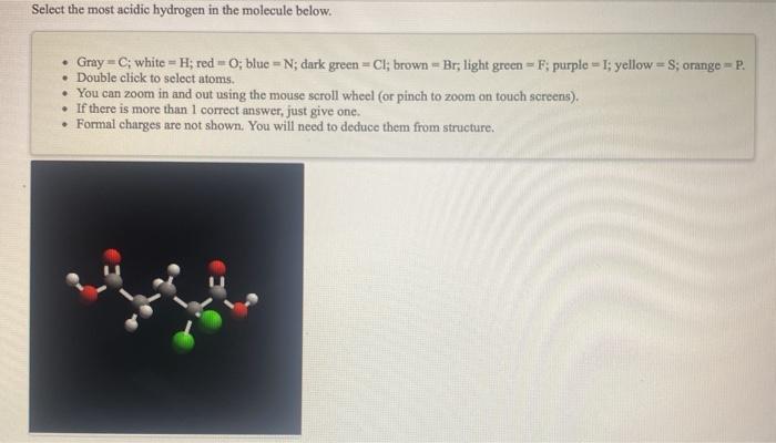 Solved Select the most acidic hydrogen in the molecule | Chegg.com