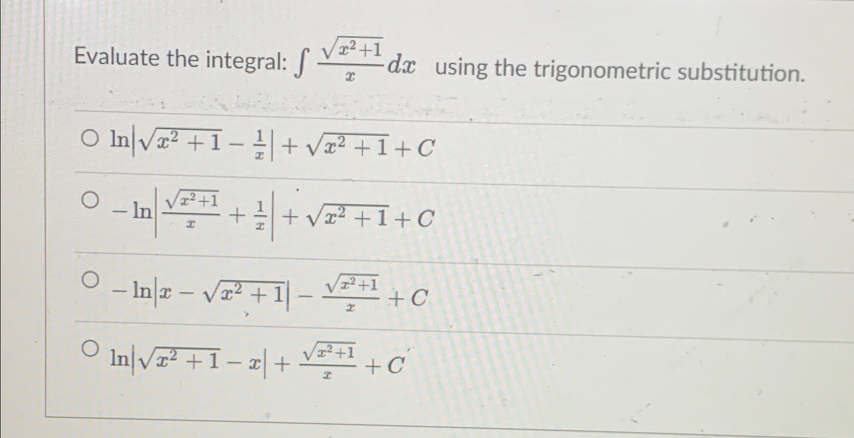 Evaluate the integral: ∫﻿﻿x2+12xdx ﻿using the | Chegg.com
