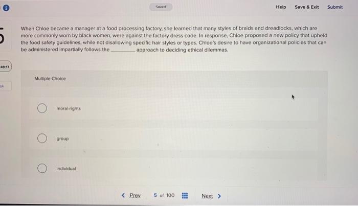 Solved Saved Help Save & Exit Submit Submit When Chloe | Chegg.com