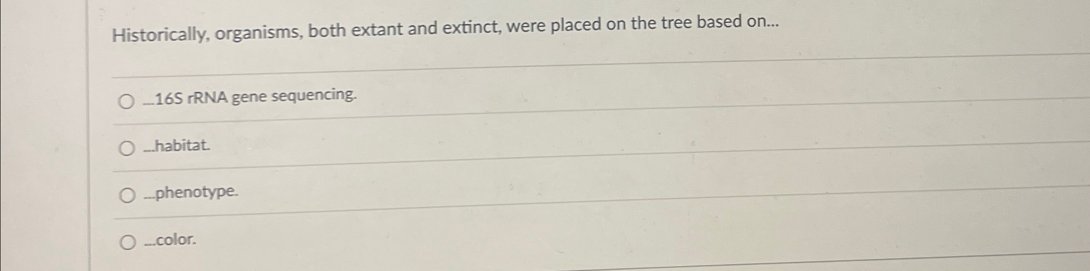 Solved Historically, organisms, both extant and extinct, | Chegg.com