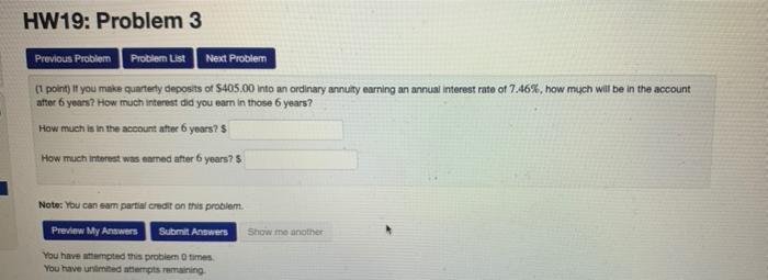 Solved HW19: Problem 3 Previous Problem Problem List Next | Chegg.com