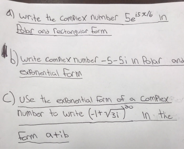 Solved a write the complex number seisalb in Polar and | Chegg.com