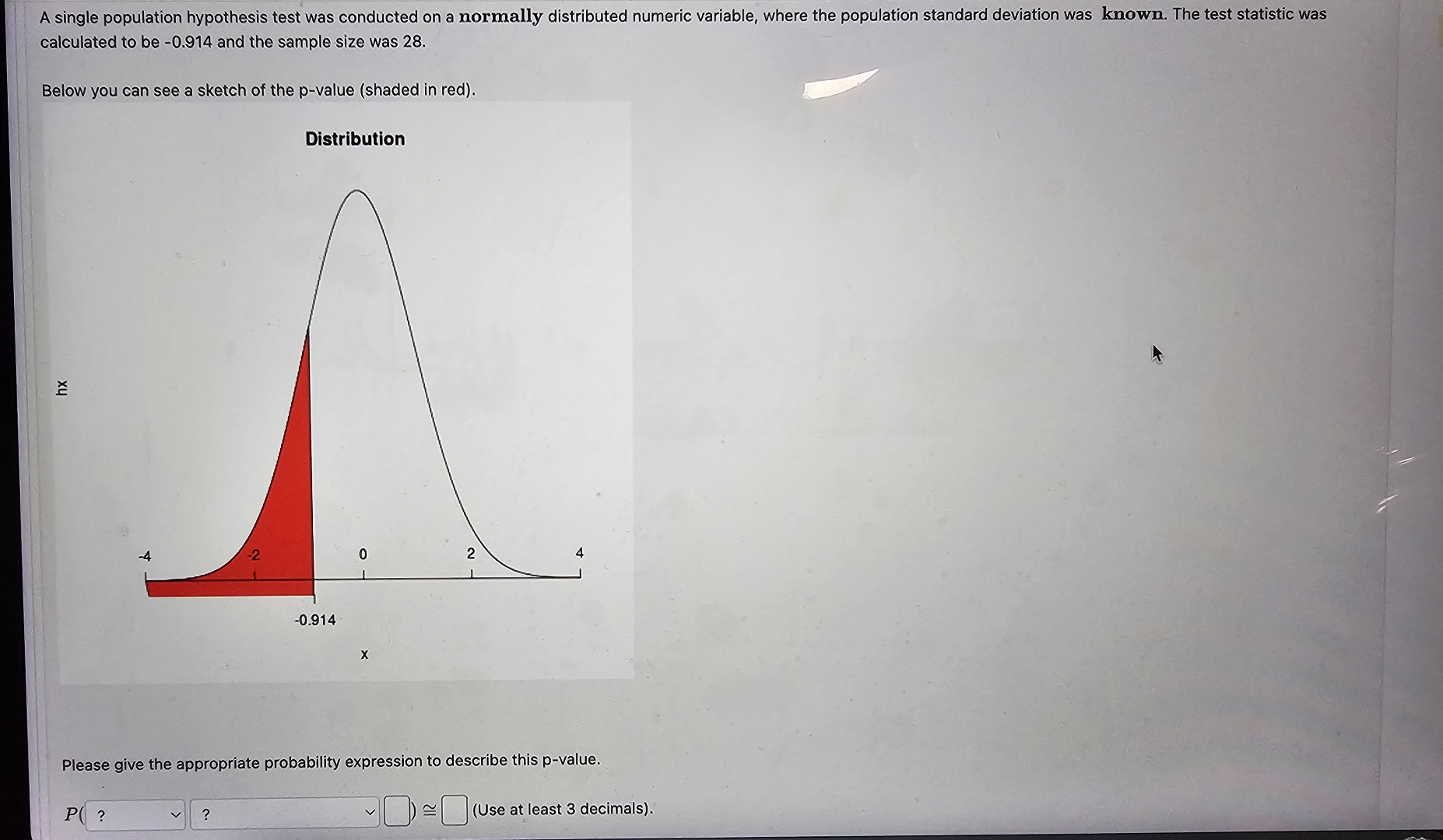 Solved A single population hypothesis test was conducted on | Chegg.com