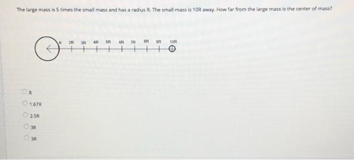Solved The large mass is 5 times the small mass and has a | Chegg.com