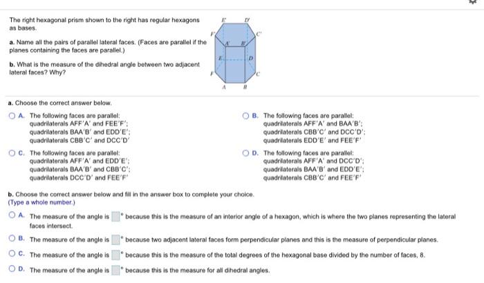 Solved E DY The right hexagonal prism shown to the right has | Chegg.com