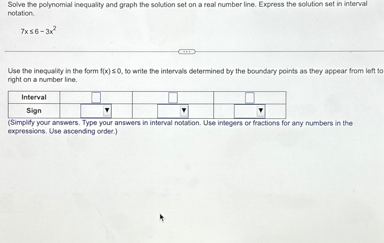 Solved Solve the polynomial inequality and graph the | Chegg.com