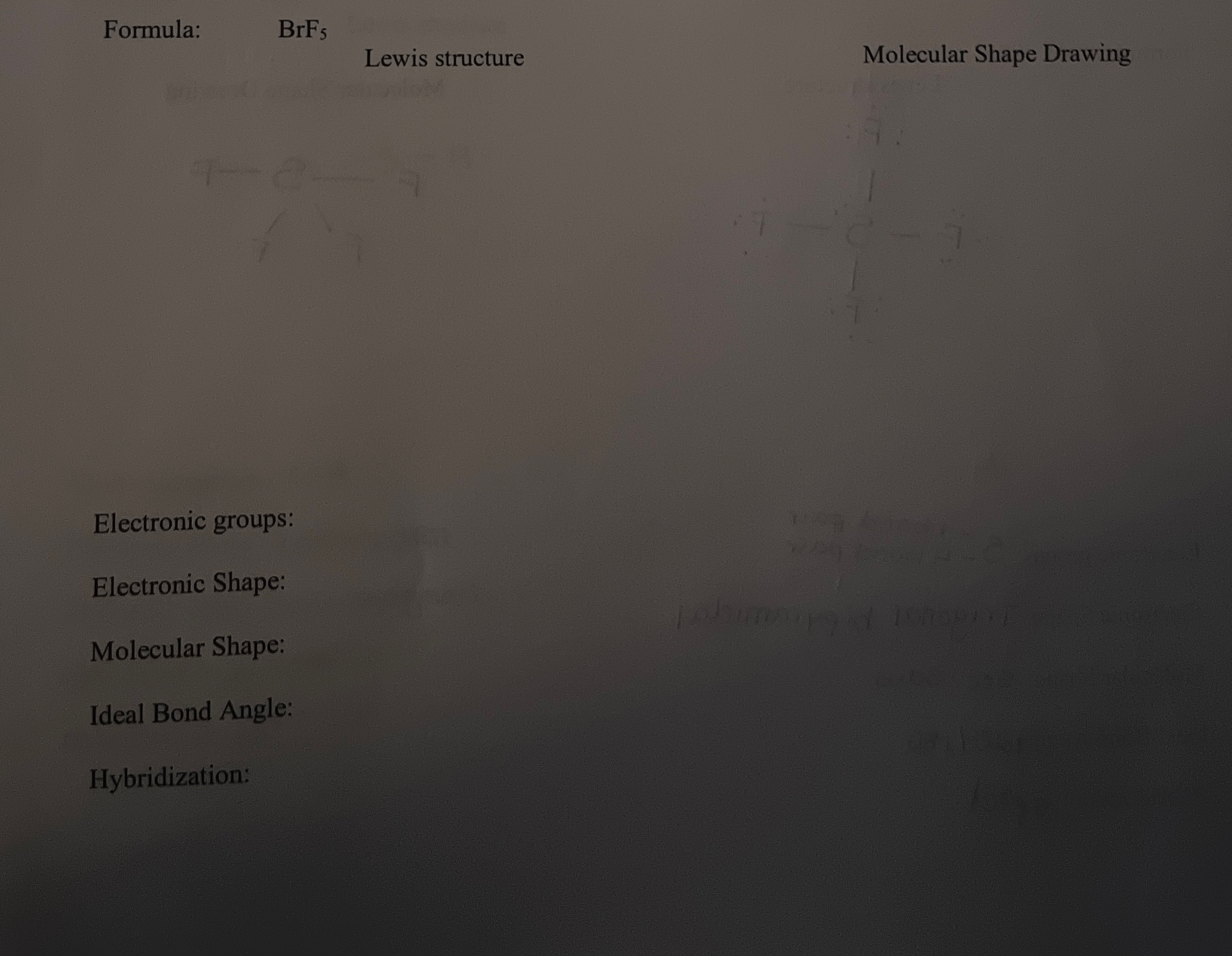Solved Formula:BrF5Lewis structureMolecular Shape | Chegg.com