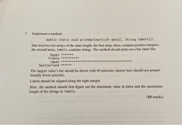 Solved 7. Implement a method public static void | Chegg.com